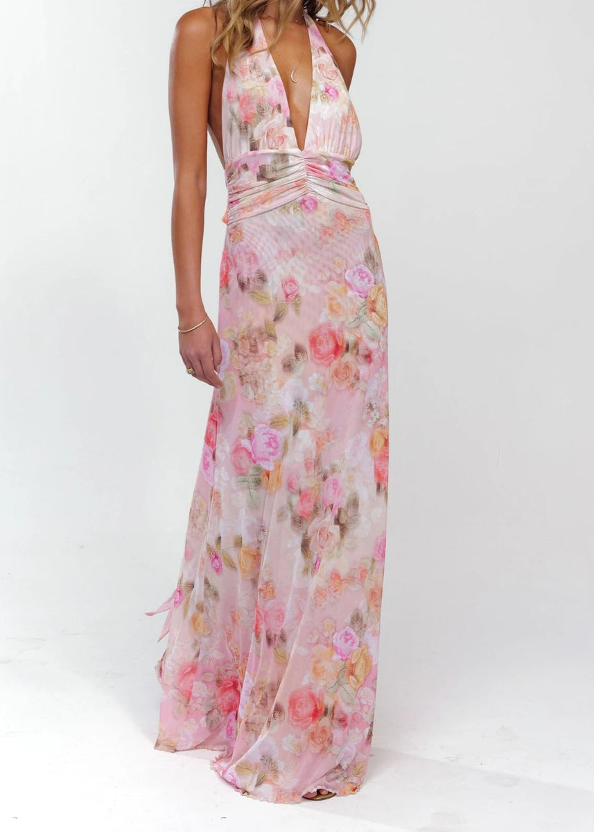 Robe longue chic et fluide pour femme pour cérémonie de mariage ...